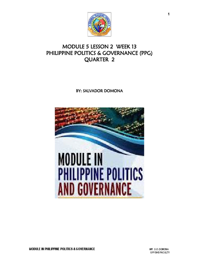 Module 5 Lesson 2 Week 13 Philippine Politics & Governance (PPG ...