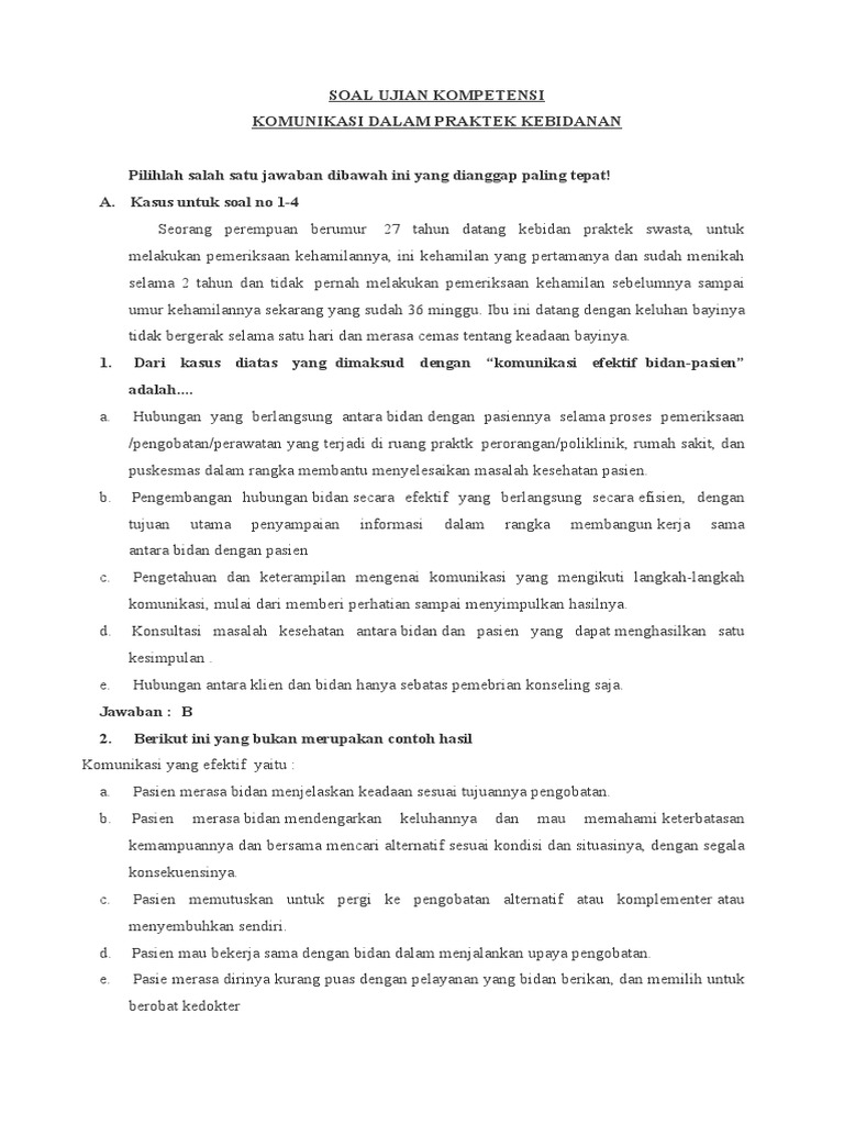 Soal Ujian Kompetensi | PDF