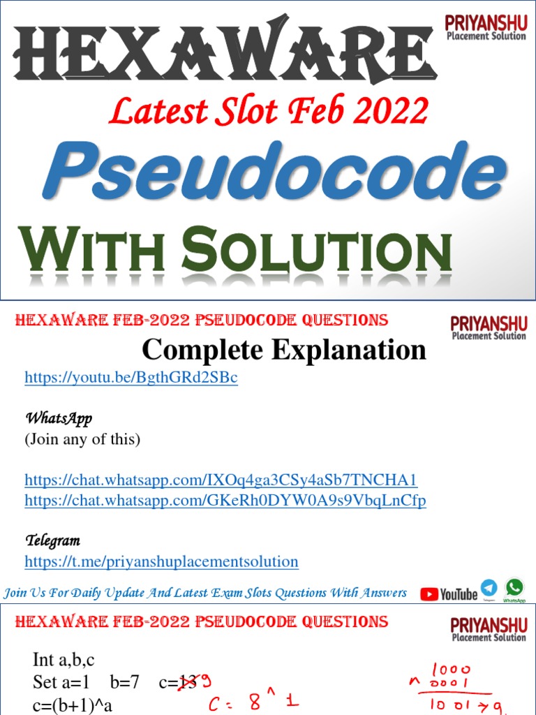 Hexaware 6th FEB 2022 | PDF | Computer Programming | Computing