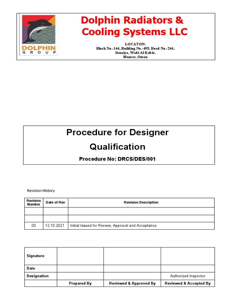 Designer Qualification Procedure | PDF | Engineer | Academic Degree
