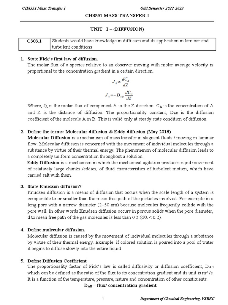 2 Marks Questions-Mt1 | PDF | Crystallization | Diffusion 2 Marks Questions-Mt1 | PDF | Crystallization | Diffusion