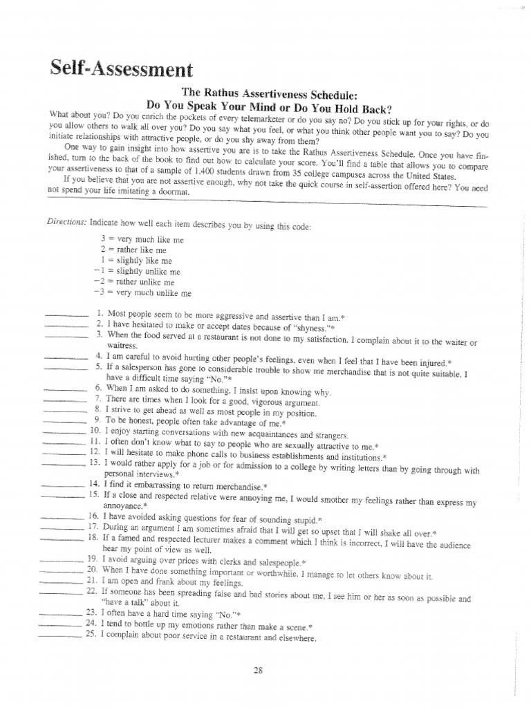 Assertiveness Test Pdf