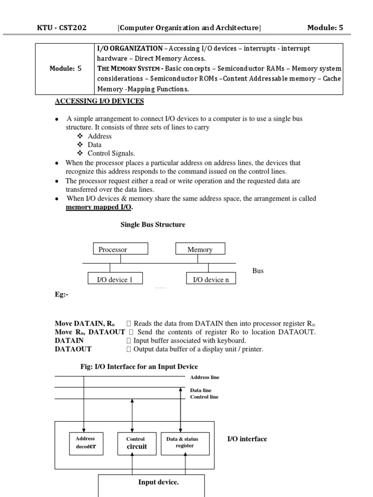 Understanding I/O Organization and Memory Systems Through Interrupts, DMA, and Caching | PDF ...