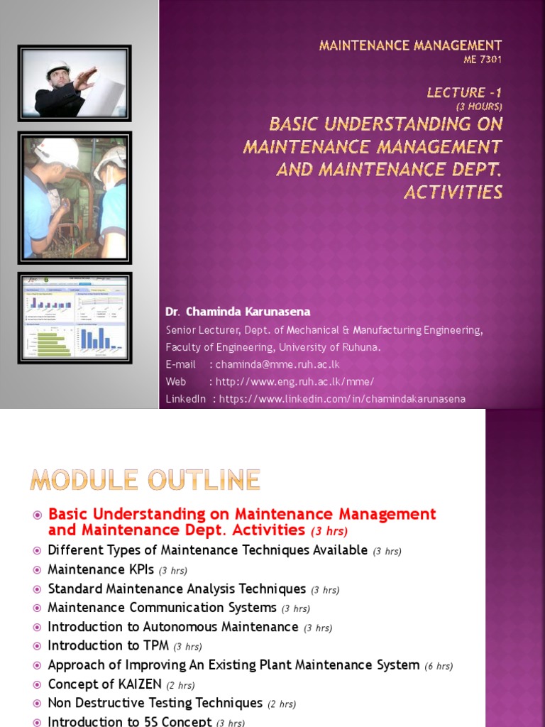 1-Basic Understanding On Maintenance Management | PDF | Machines ...