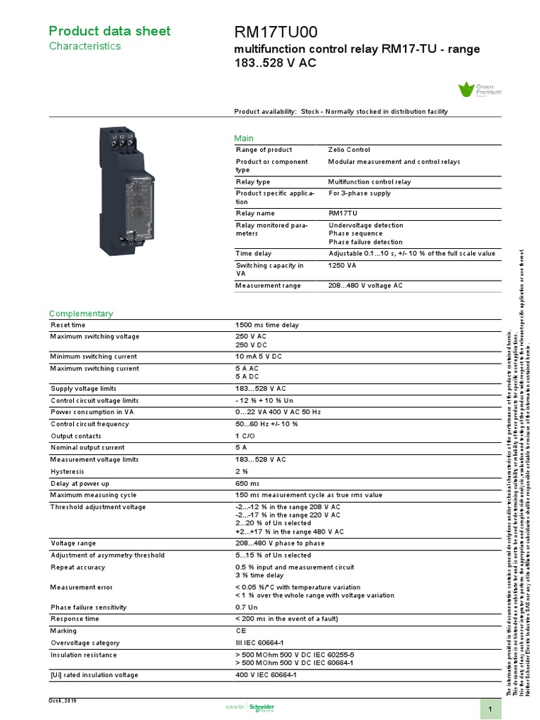 Zelio Control RM17TU00 | PDF | Alternating Current | Relay