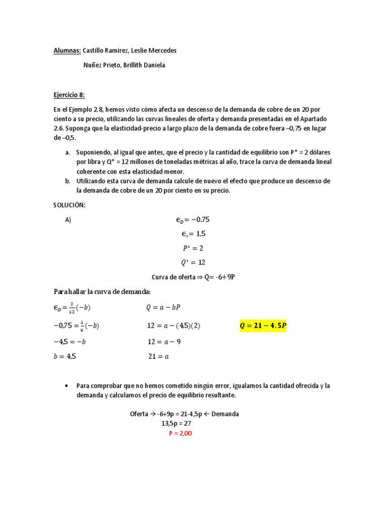 Ejercicio 8 | PDF | Ciencias económicas | Microeconomía