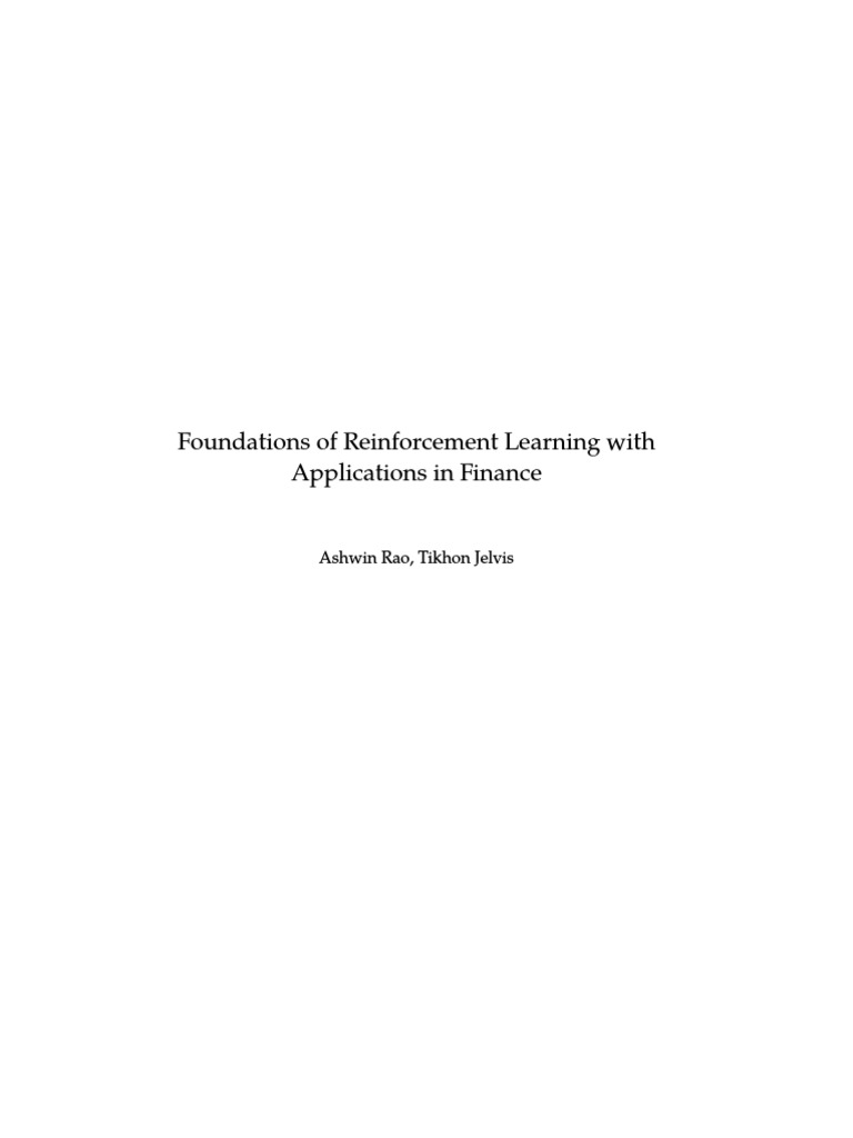 Application of Reinforcement Learning - Finance | PDF | Mathematics ...