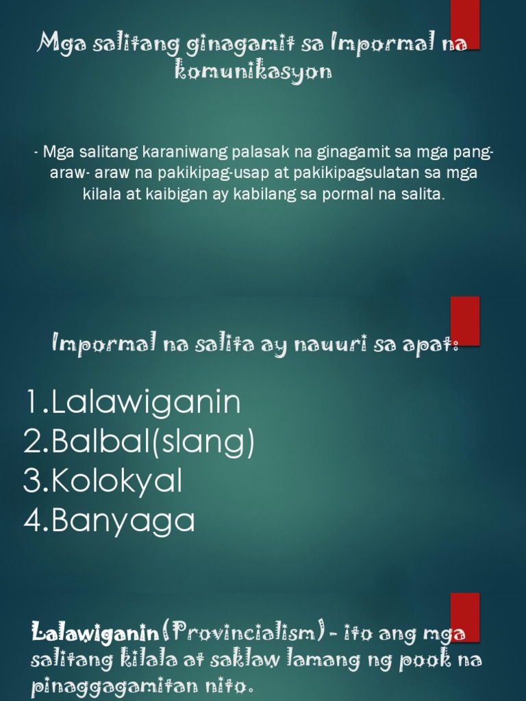 Di Pormal Na Salita | PDF