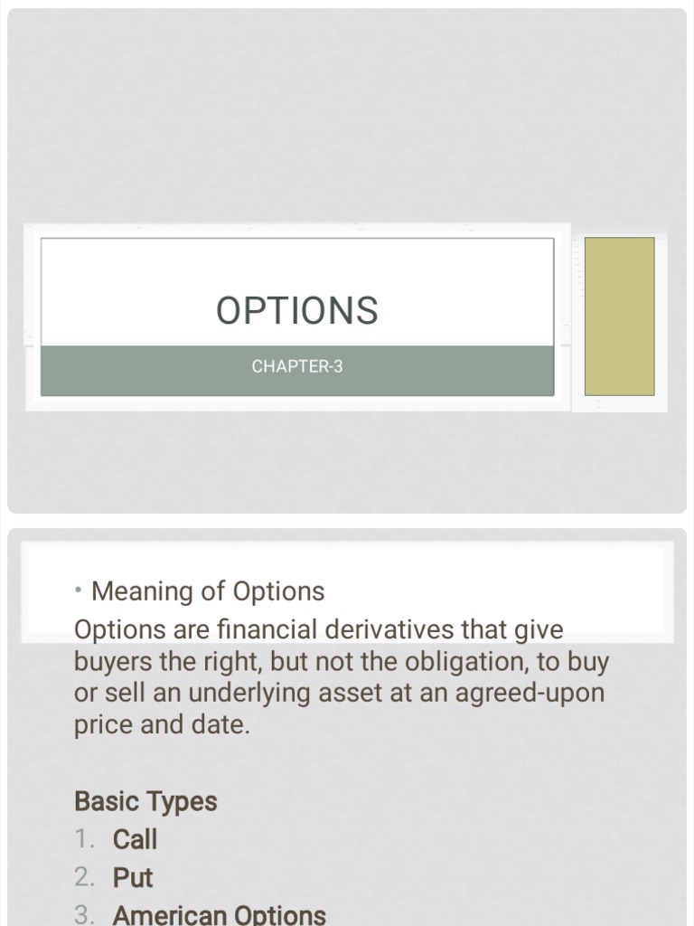 Options - Chapter 3 | PDF | Option (Finance) | Black–Scholes Model Options - Chapter 3 | PDF | Option (Finance) | Black–Scholes Model