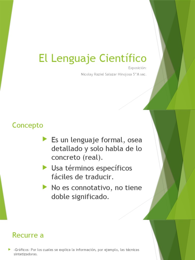 El Lenguaje Científico. | PDF