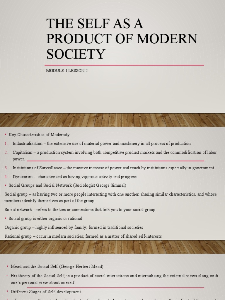 The Self As A Product of Modern Society | PDF | Self | Attitude ...