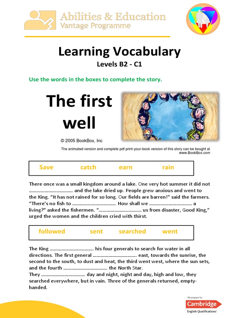 Completing A Story - The First Well B2 - C1 Levels | PDF | Travel ...