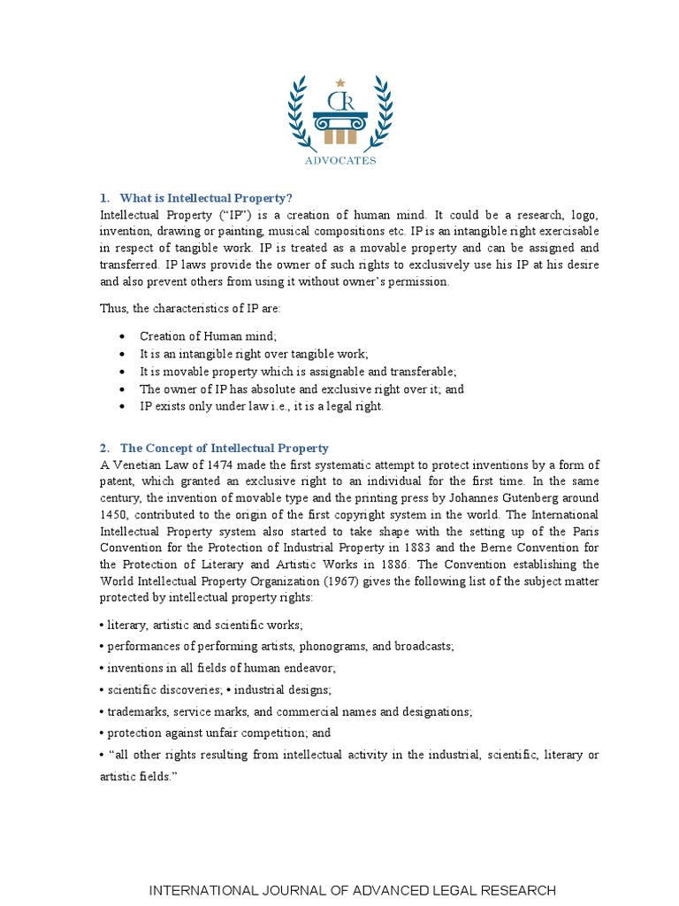 Introduction to IPR_1 | PDF | Intellectual Property | Trips Agreement