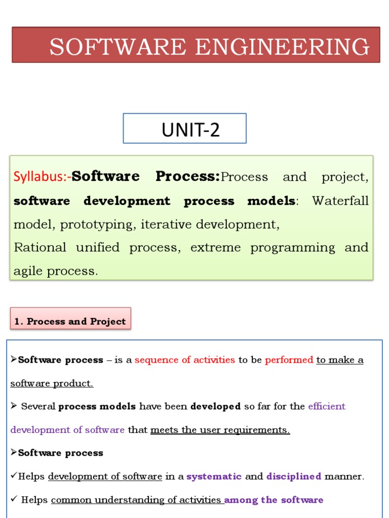 Software Engineering: UNIT-2 | PDF | Agile Software Development | Software Development Process