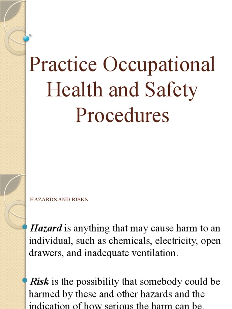 Practice Occupational Health and Safety Procedures | PDF | Occupational ...