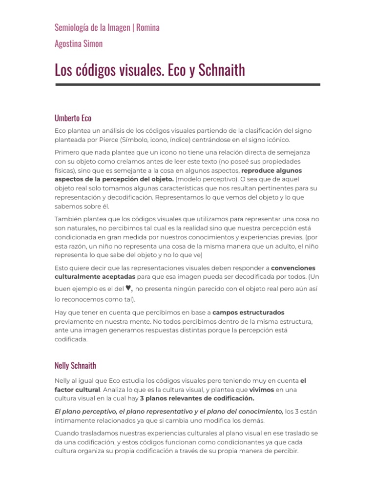 Los Códigos Visuales Eco y SCH | PDF | Percepción | Estereotipos