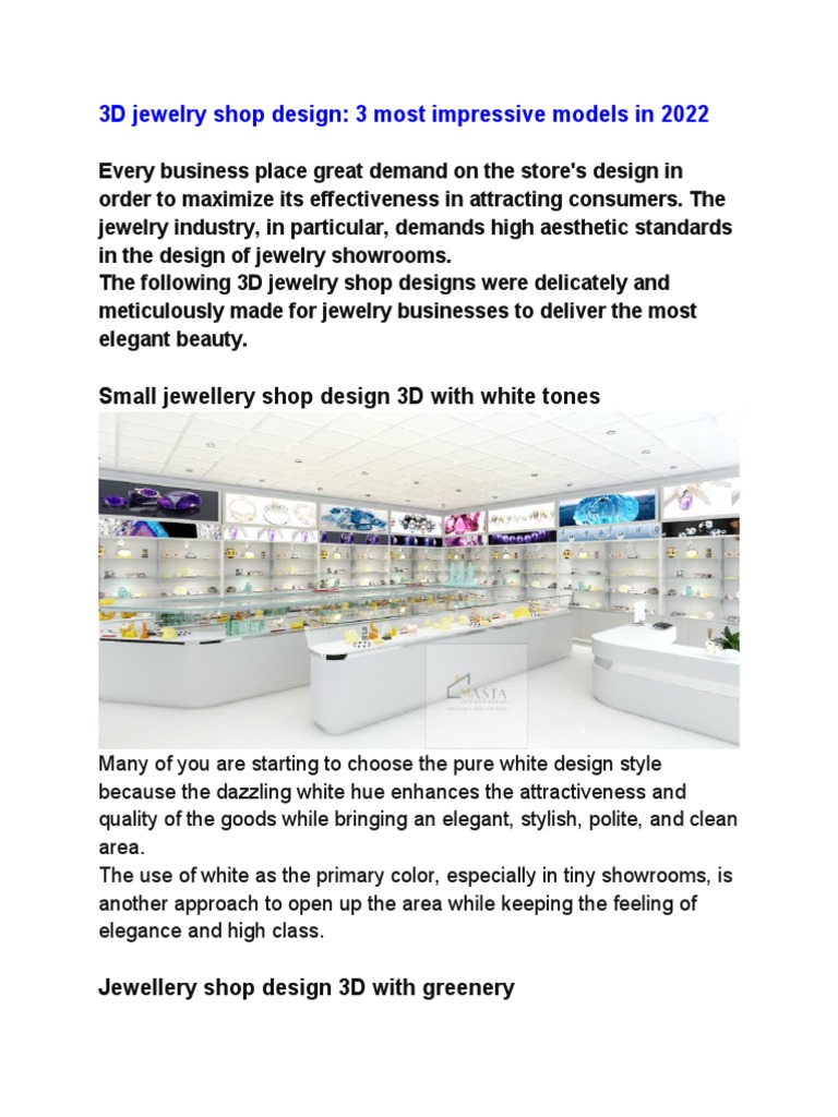 Jewellery Shop Design 3d | PDF | Jewellery | Marketing