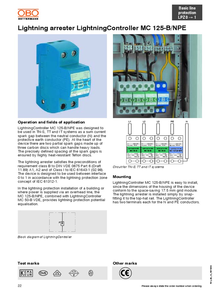 Lightning Protection Device for TN-S, TT and IT Power Systems: Overview ...