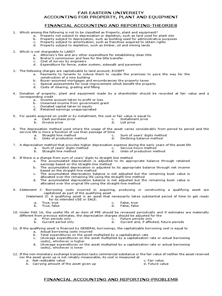 FAR03 - Accounting For Property, Plant, and Equipment | PDF ...