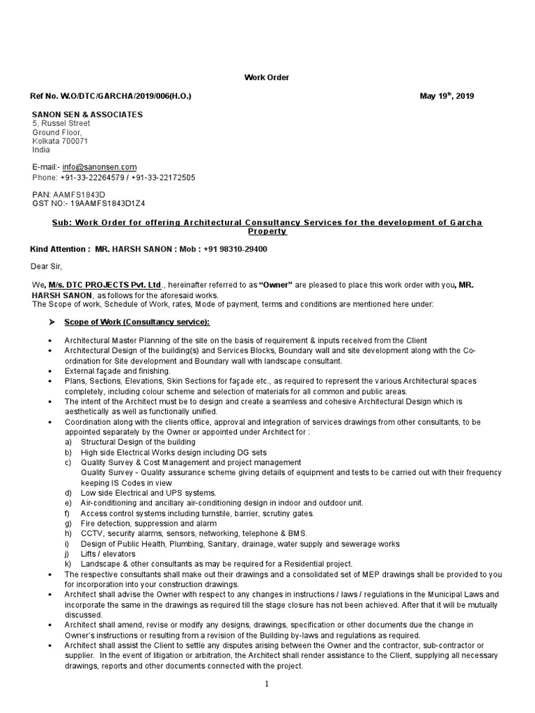DTC Garcha - Draft WO 070220 - 17.02.2020 Approved | PDF | Architect ...