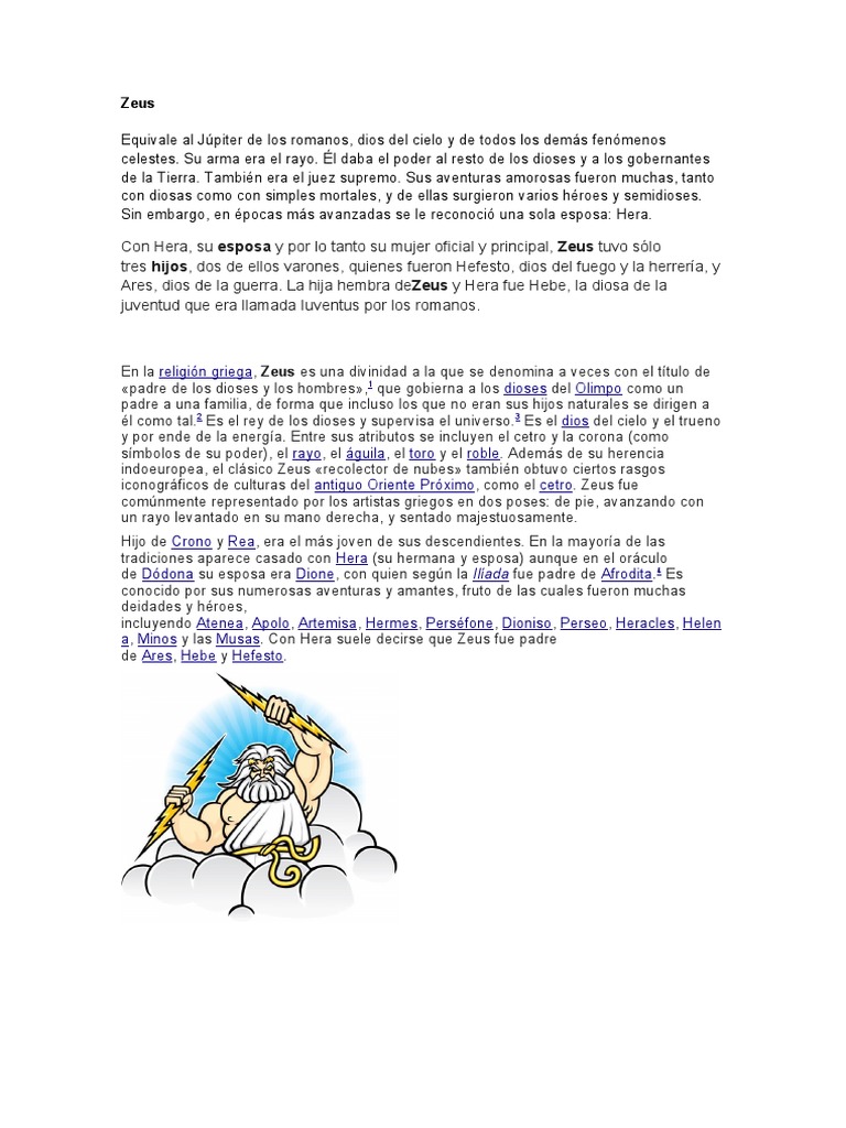 Historia de Zeus | PDF