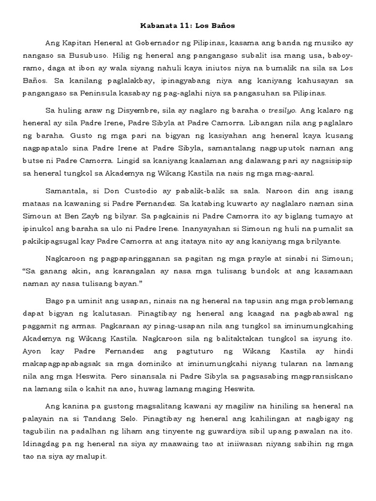 Kabanata 11 (Los Baños) | PDF