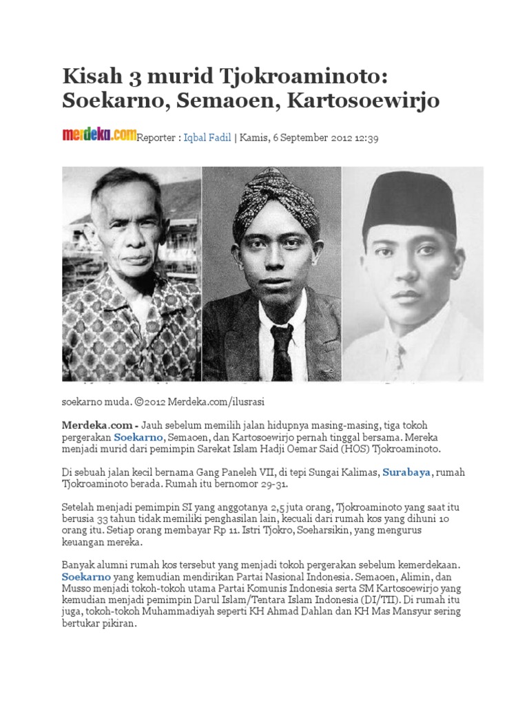 Tiga Murid HOS Tjokroaminoto | PDF
