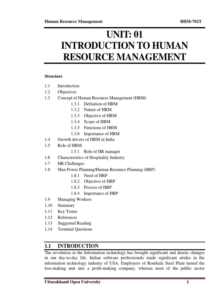 Introduction to Human Resource Management | PDF | Human Resource Management | Human Resources
