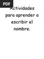 Actividades para Escribir el Nombre | PDF | Papelería