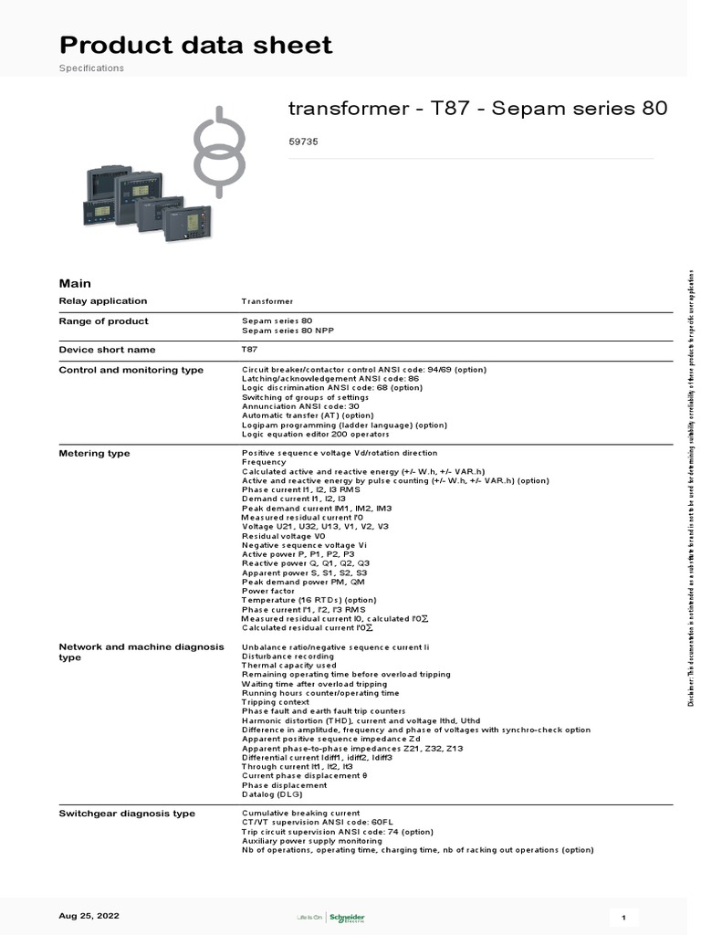 Sepam Series 80 NPP - 59735 | PDF | Ac Power | Electricity