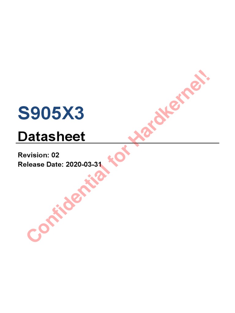 S905X3 Public Datasheet Hardkernel | PDF | Central Processing Unit | Graphics Processing Unit