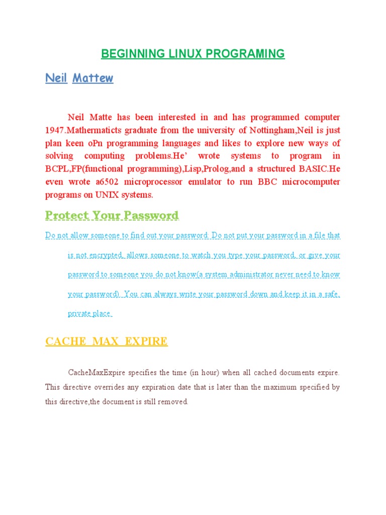 Neil Mattew: Beginning Linux Programing | PDF | Art