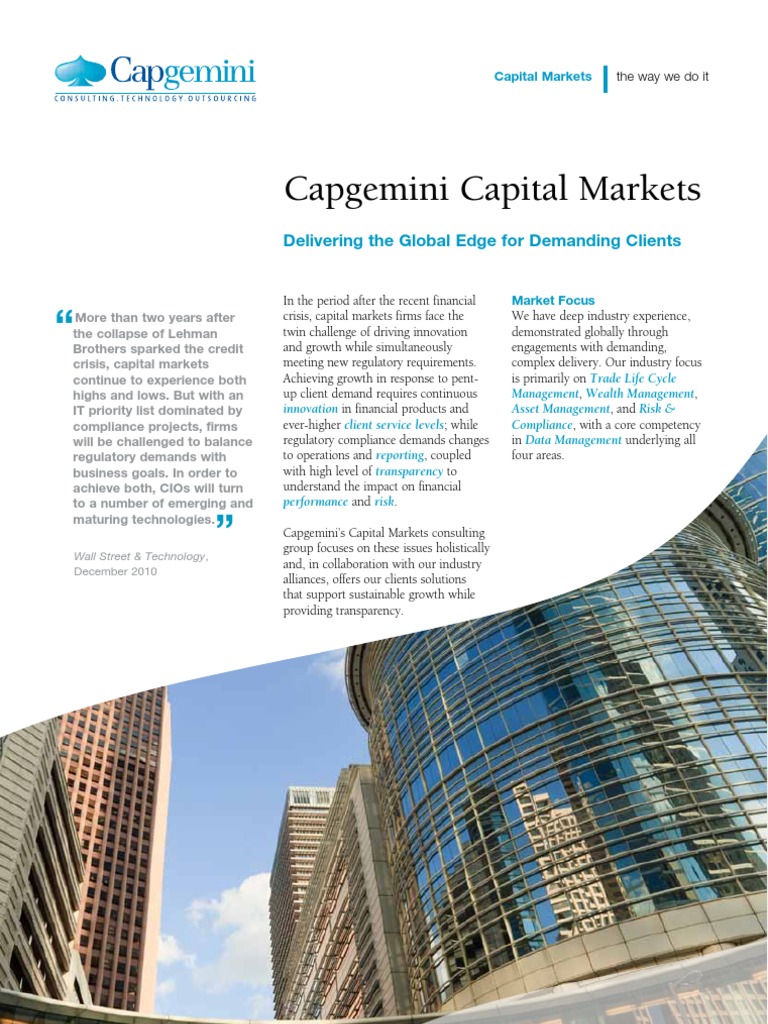 Capgemini Capital Markets | PDF | Investment Management | Risk