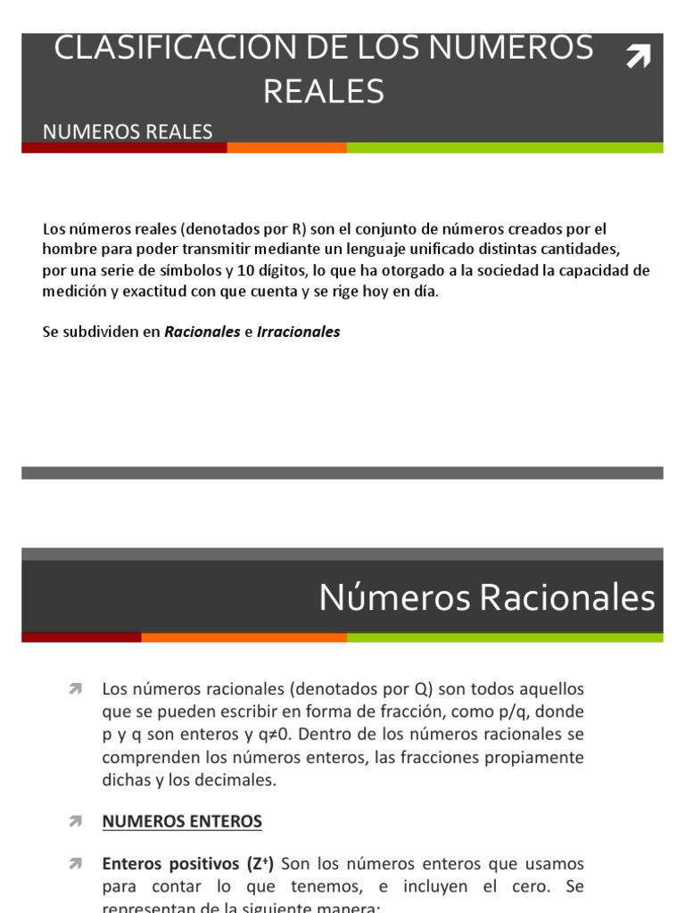 Clasificacion Numeros Reales | PDF | Números | Número racional