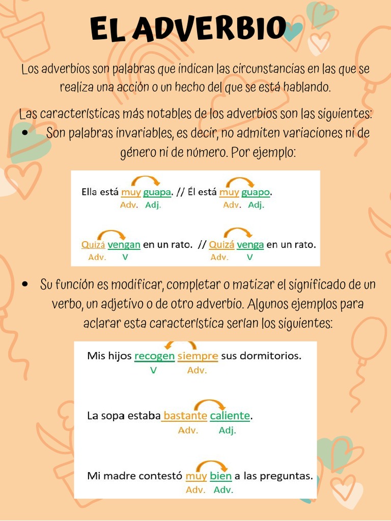 Cómo funcionan y se clasifican los adverbios | PDF