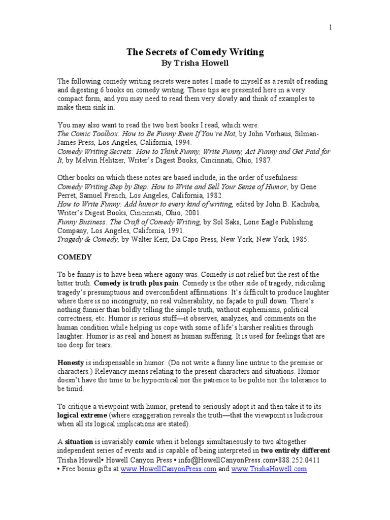 The Secrets of Comedy Writing: A Comprehensive Breakdown of Humor ...