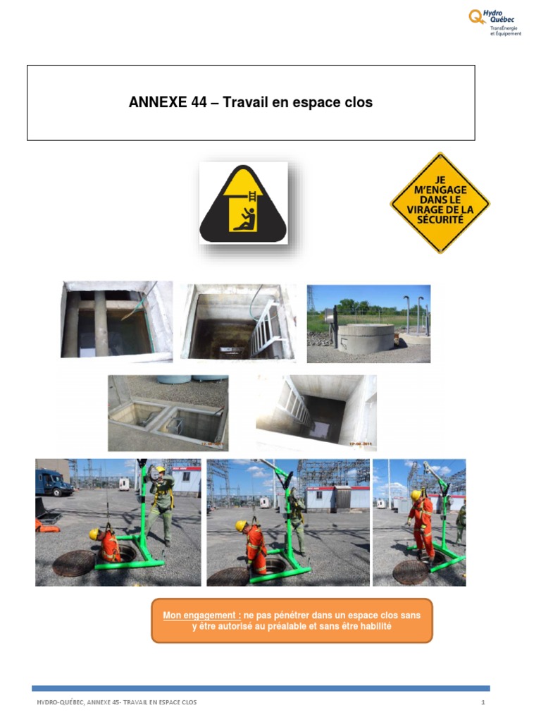 Annexe 44 Travail en Espace Clos | PDF | Ventilation (Architecture) | Gestion des risques