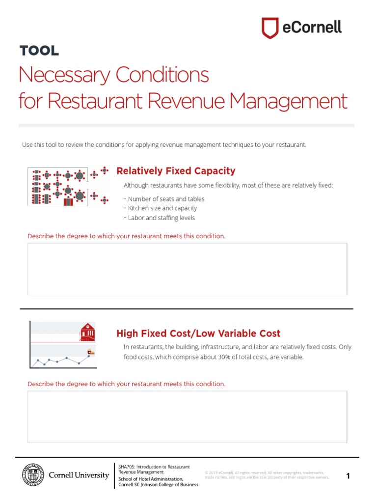 Necessary Conditions For Restaurant Revenue Management: Relatively ...