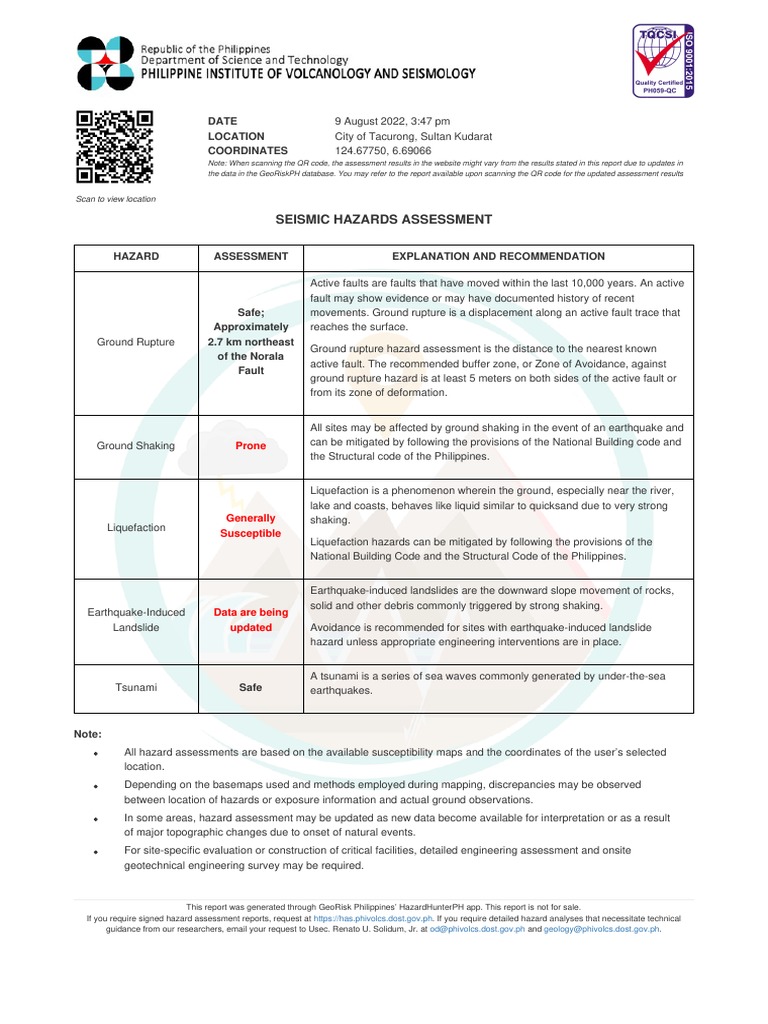 Hazard Assessment Report | PDF | Storm Surge | Landslide
