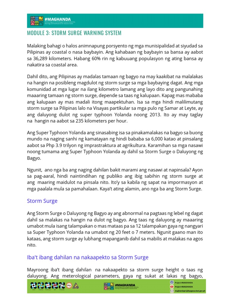 Module 3 Storm Surge (Content From Video) | PDF
