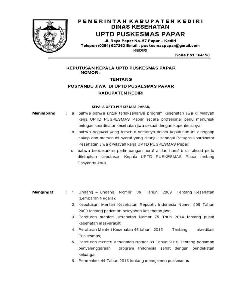 SK Posyandu Jiwa | PDF