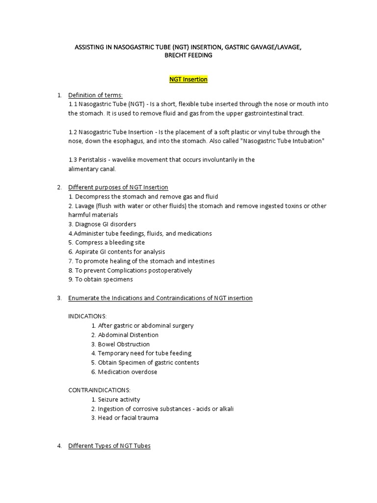 NGT | PDF | Medicine | Digestive System