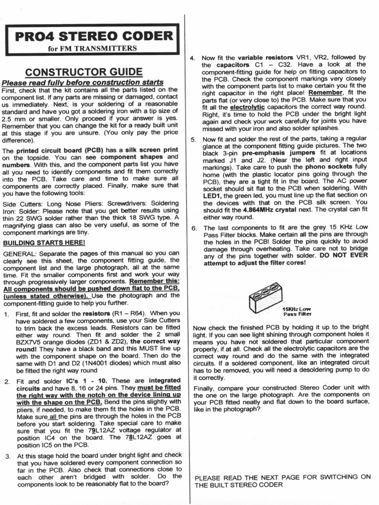 Pro 4 Stereo Coder | PDF