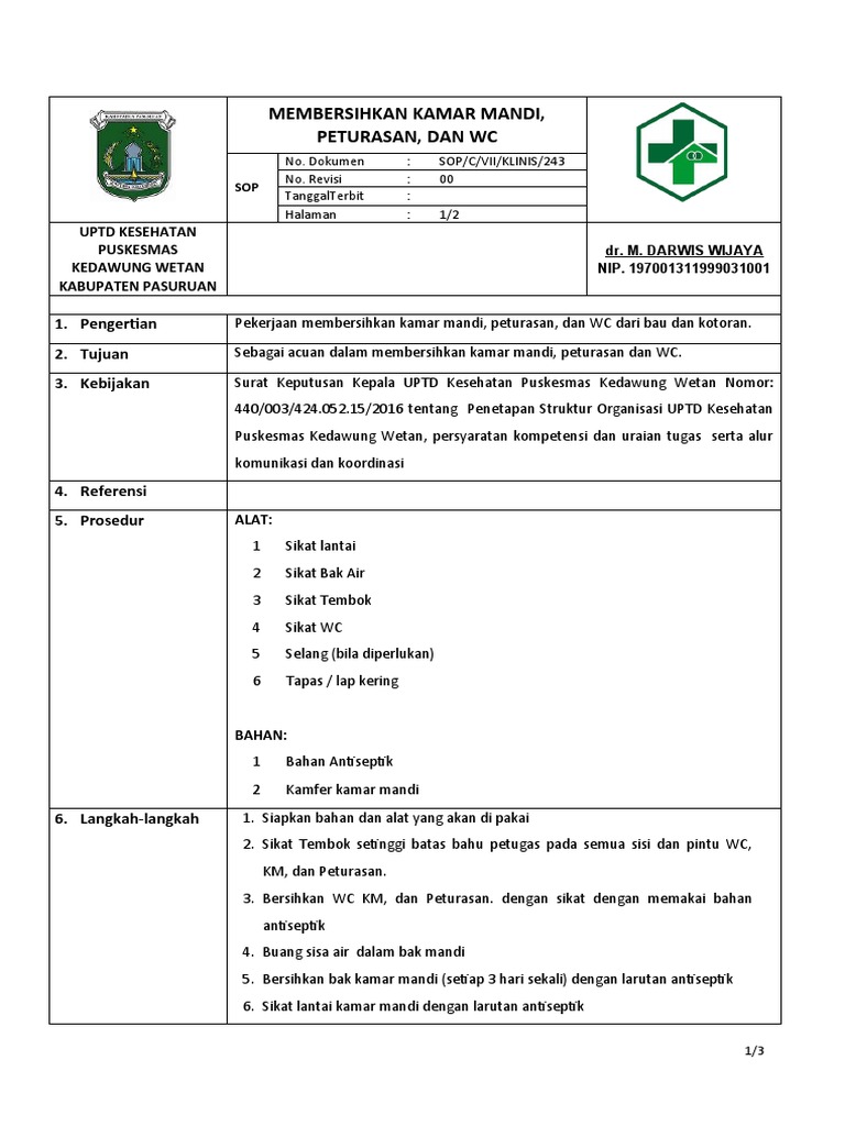SOP Kamar Mandi | PDF