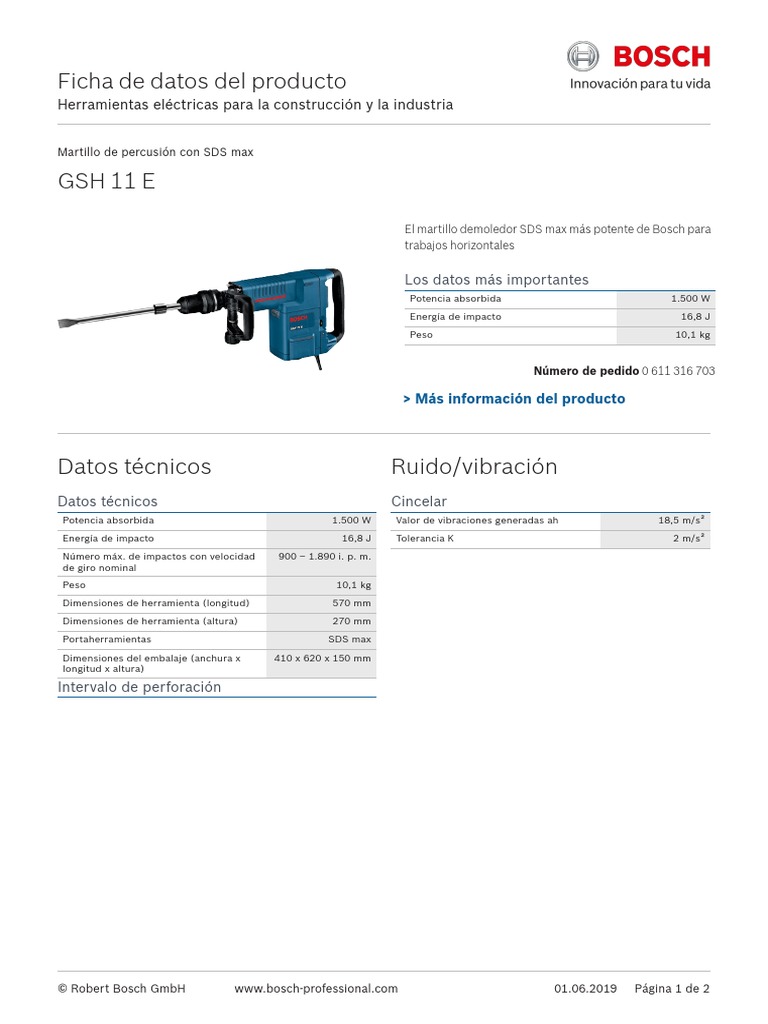 050405HB Ficha Tecnica GSH 11 e | PDF | Bienes manufacturados | Equipo