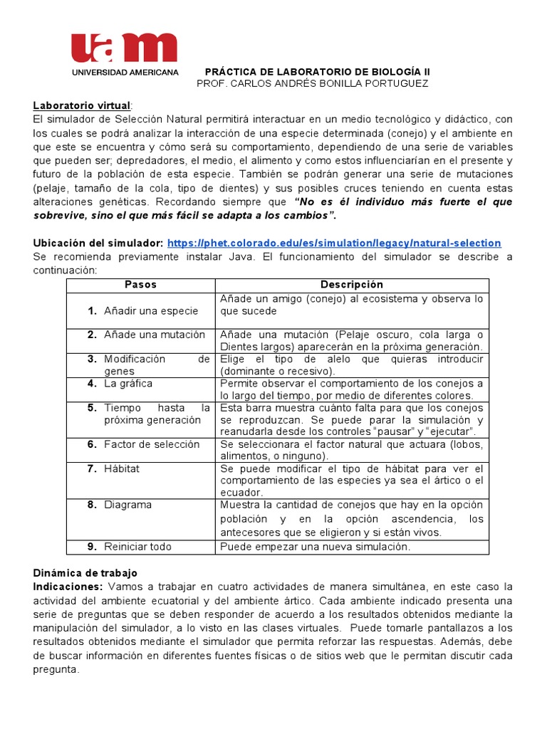 Laboratorio Con El Simulador | PDF | Mutación | Alimentos Laboratorio Con El Simulador | PDF | Mutación | Alimentos