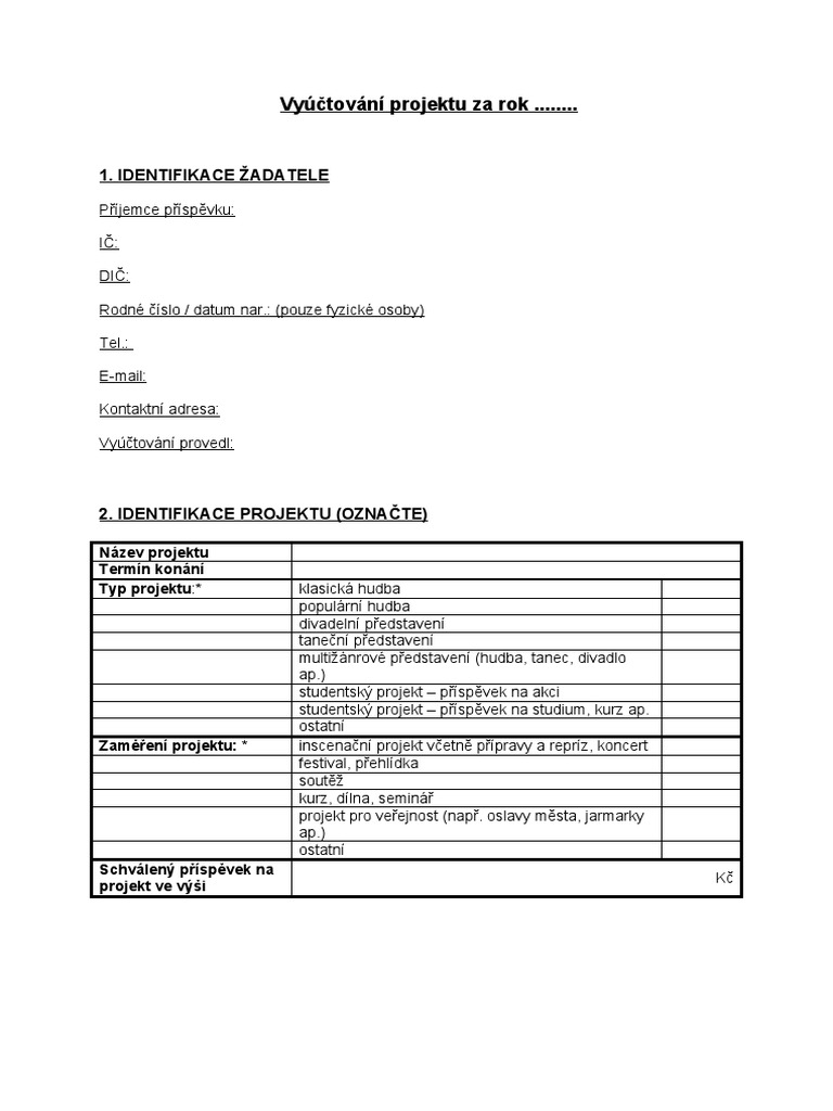 Form Vyuctovani 2021 | PDF
