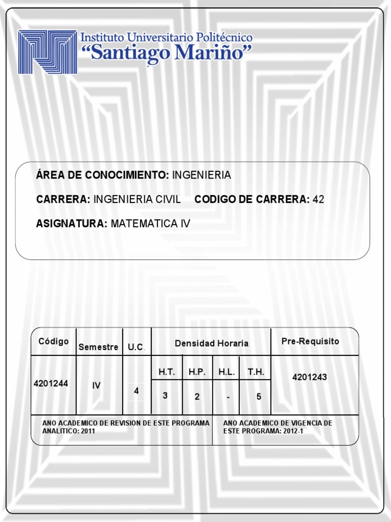 Matemática IV: Solución de ecuaciones diferenciales a través de métodos analíticos | PDF ...