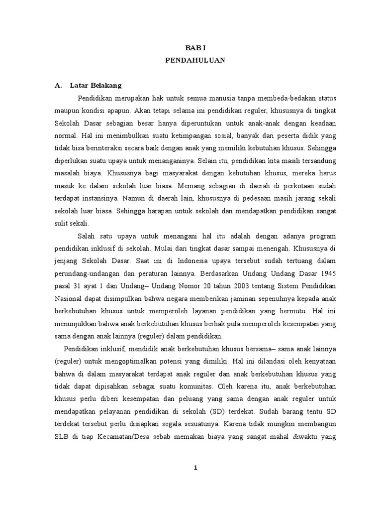 00 Proposal Pengajuan Insentif Inklusi - 2020 | PDF