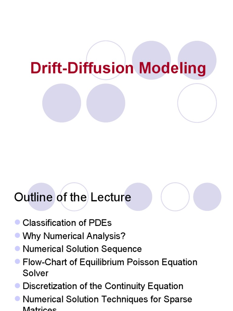 Drift Diffusion Modeling Pdf Partial Differential Equation